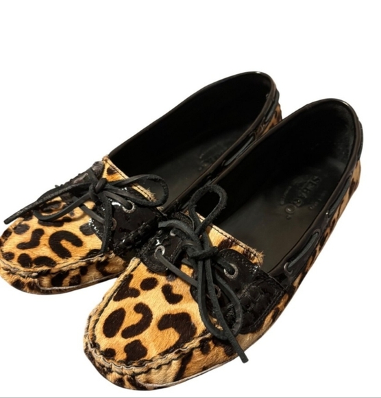 Sebago | Shoes | Sebago Leopard Print Moccasins With Black Patent Trim ...